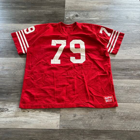 Rawlings | Shirts | Vintage Rawlings Nfl Red Mens Xxl San Francisco 49ers Bob St Clair 79 Jersey ...